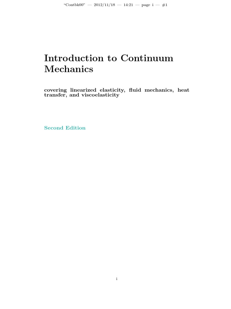 An Introduction To Continuum Mechanics With Applications | PDF | Stress ... An Introduction To Continuum Mechanics With Applications | PDF | Stress ...