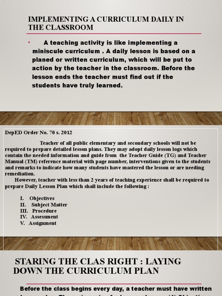Implementing A Curriculum Daily in The Classroom | PDF | Learning Styles | Teaching Method