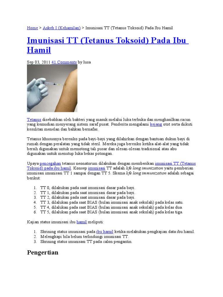 Imunisasi TT Ibu Hamil | PDF