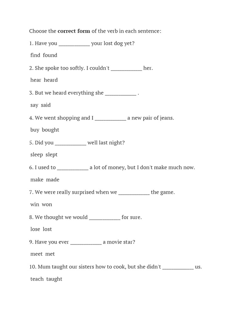 Verb Conjunction 2B | PDF