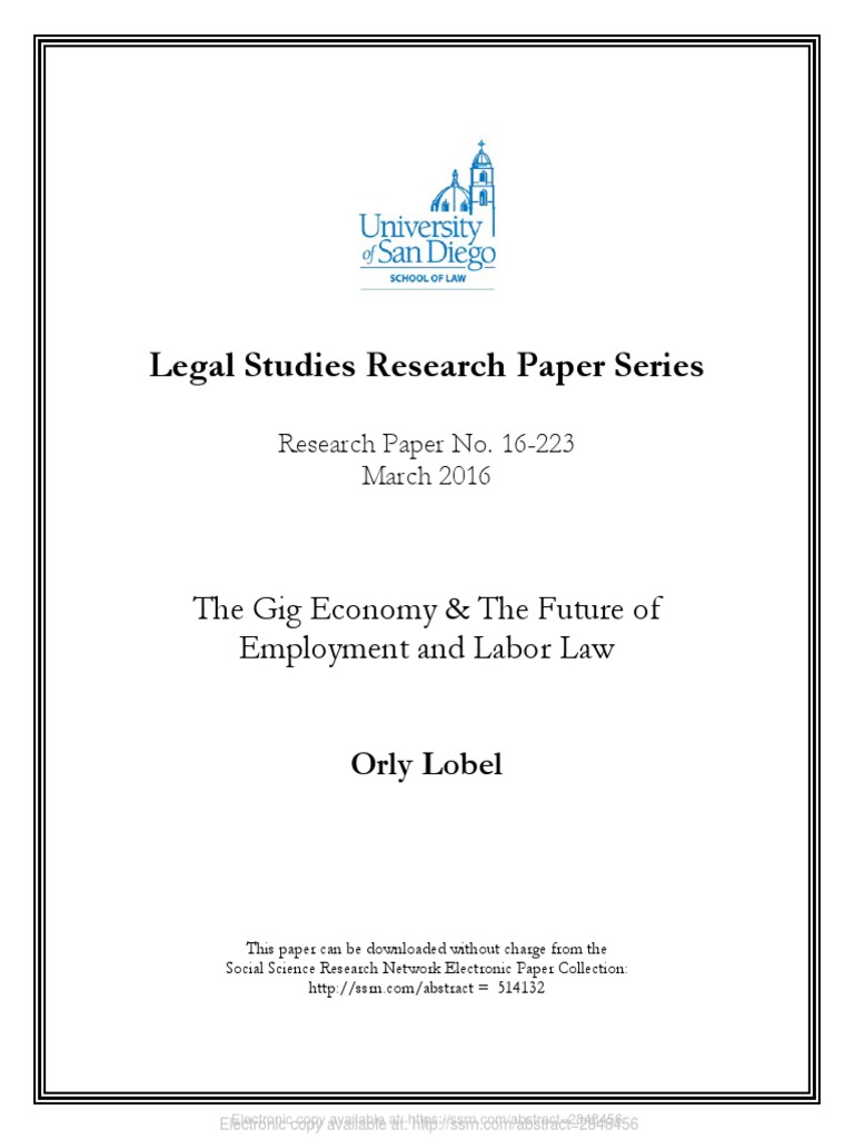Gig Economy's Impact on Labor Law | PDF | Employment | Occupational ...