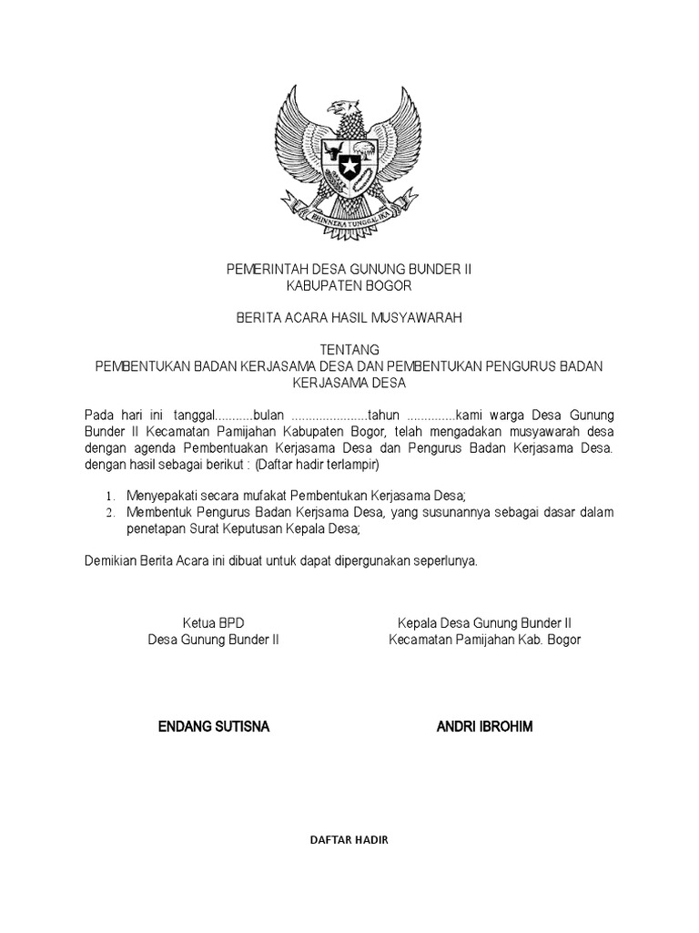 Contoh Format BKD | PDF