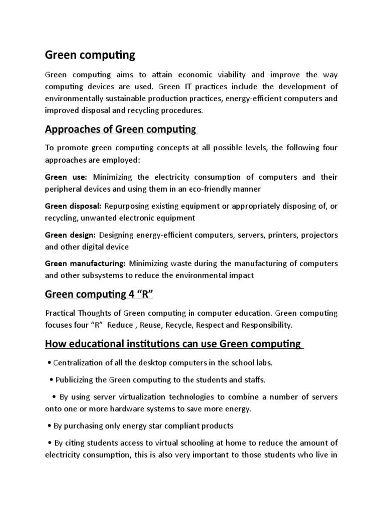 Green Computing Riya | PDF | Business
