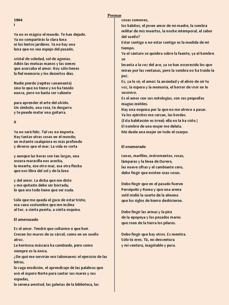 Borges Poemas | PDF | Amor