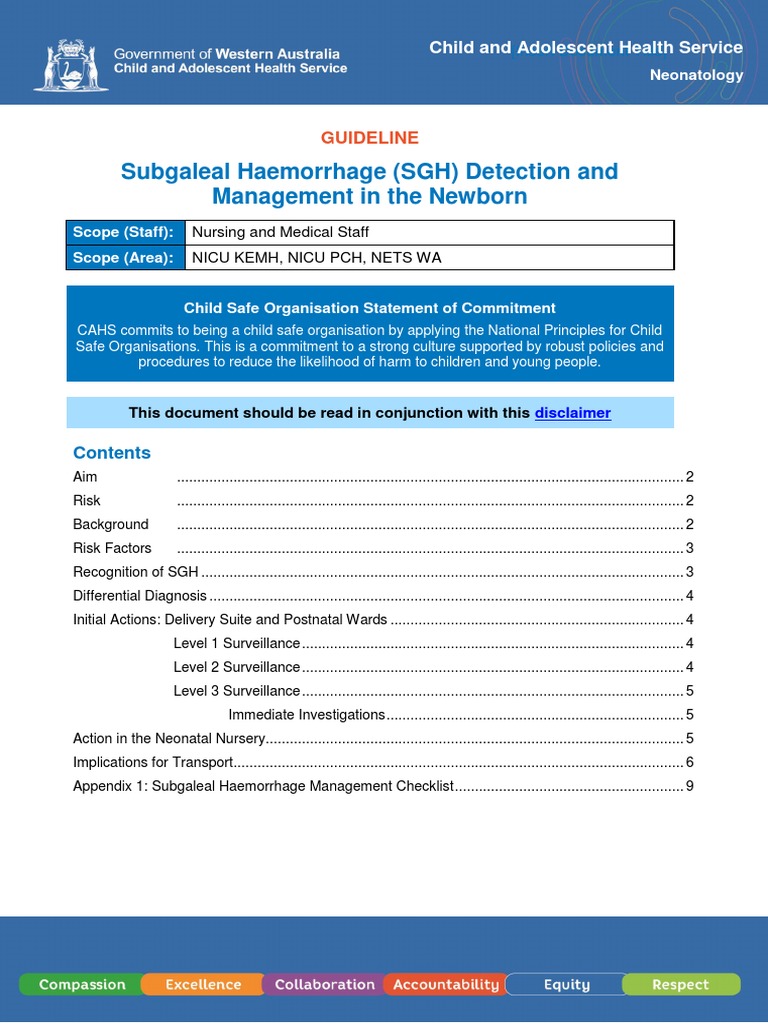 Subgaleal Haemorrhage Detection and Management in The Newborn | PDF ...