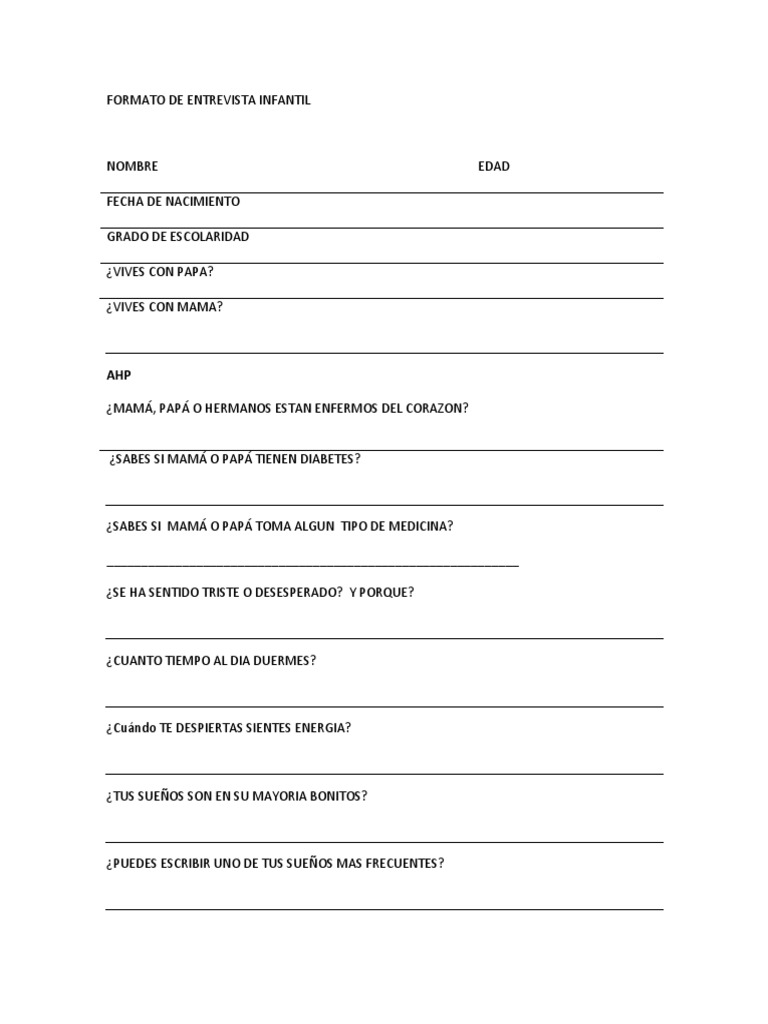 Formato de Entrevista Inf | PDF