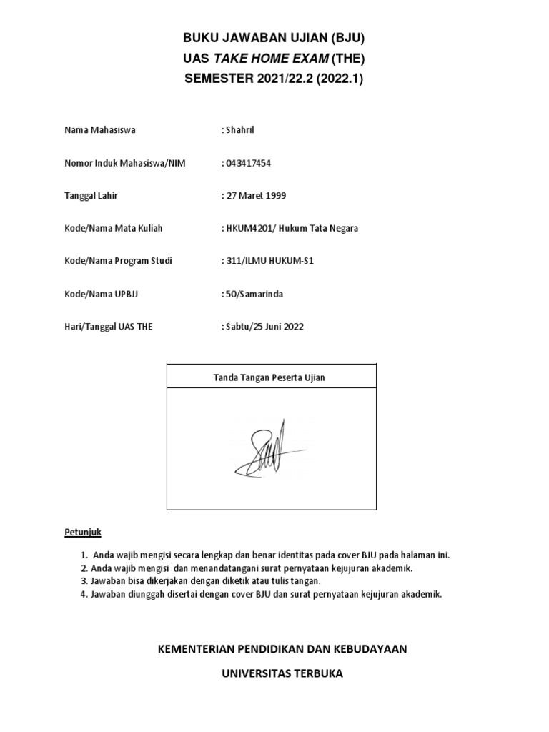 Hukum Tata Negara - HKUM4201 - BJU | PDF | Politik