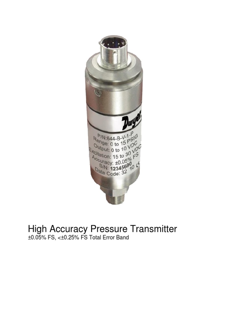 High Accuracy Pressure Transmitter | PDF | Information And ...