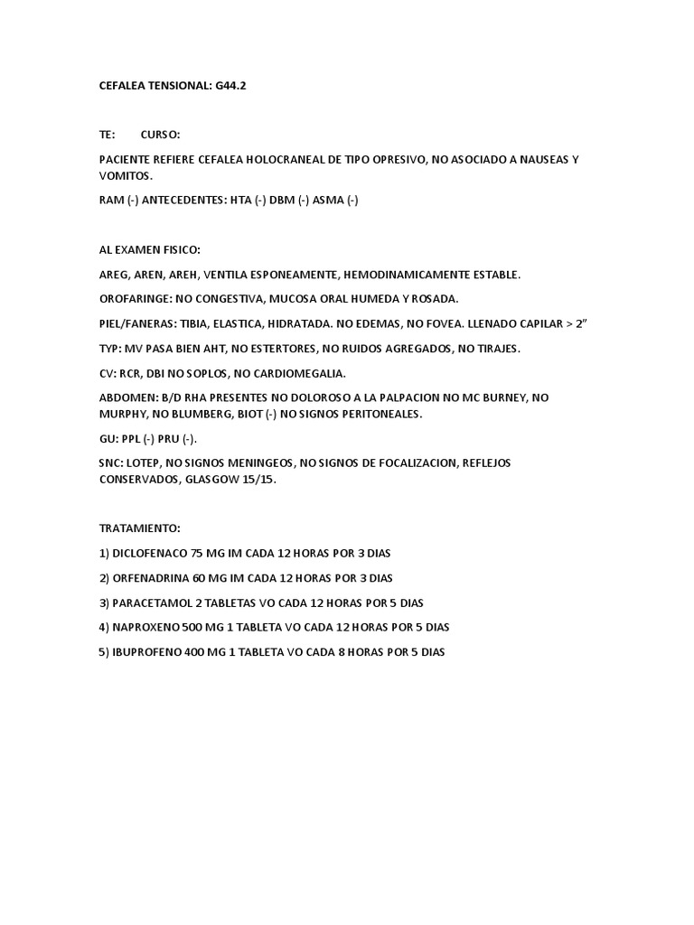 Cefalea Tensional | PDF