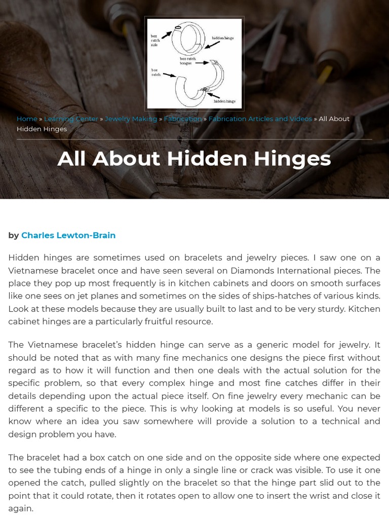 All About Hidden Hinges | PDF | Jewellery | Bracelet