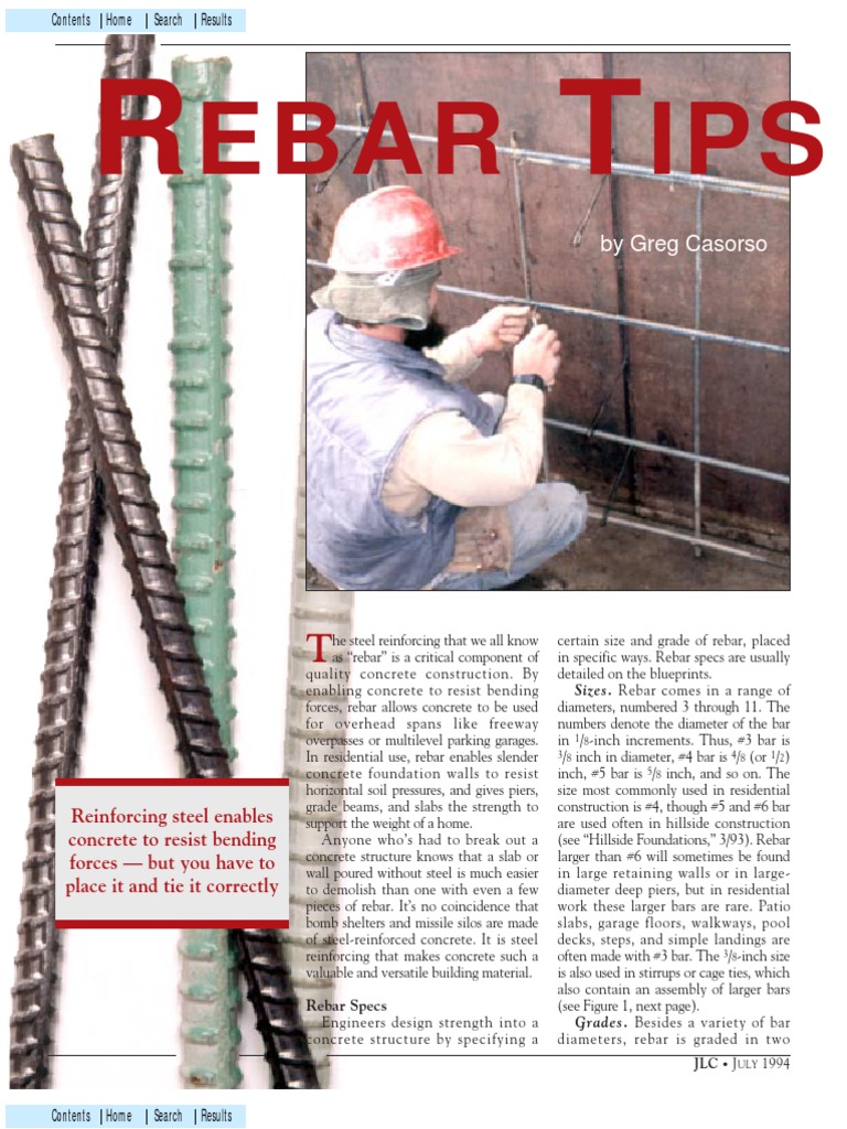 Rebar Tips 2002 | PDF | Concrete | Engineering