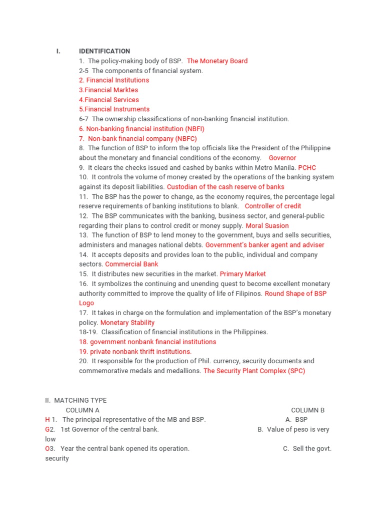 Salvador, Gem D. Prelim Exam FM 7 | PDF | Money Supply | Monetary Policy