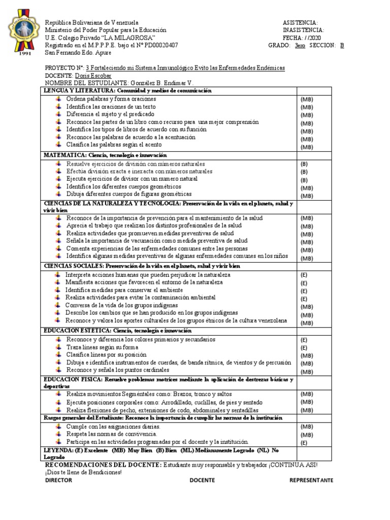 Boletin (Endimar Gonzalez) | PDF