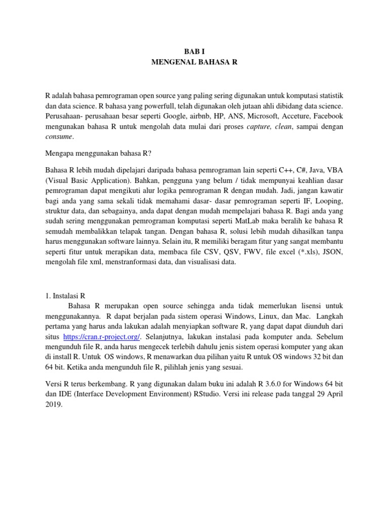 Instalasi R dan RStudio untuk Pemula | PDF