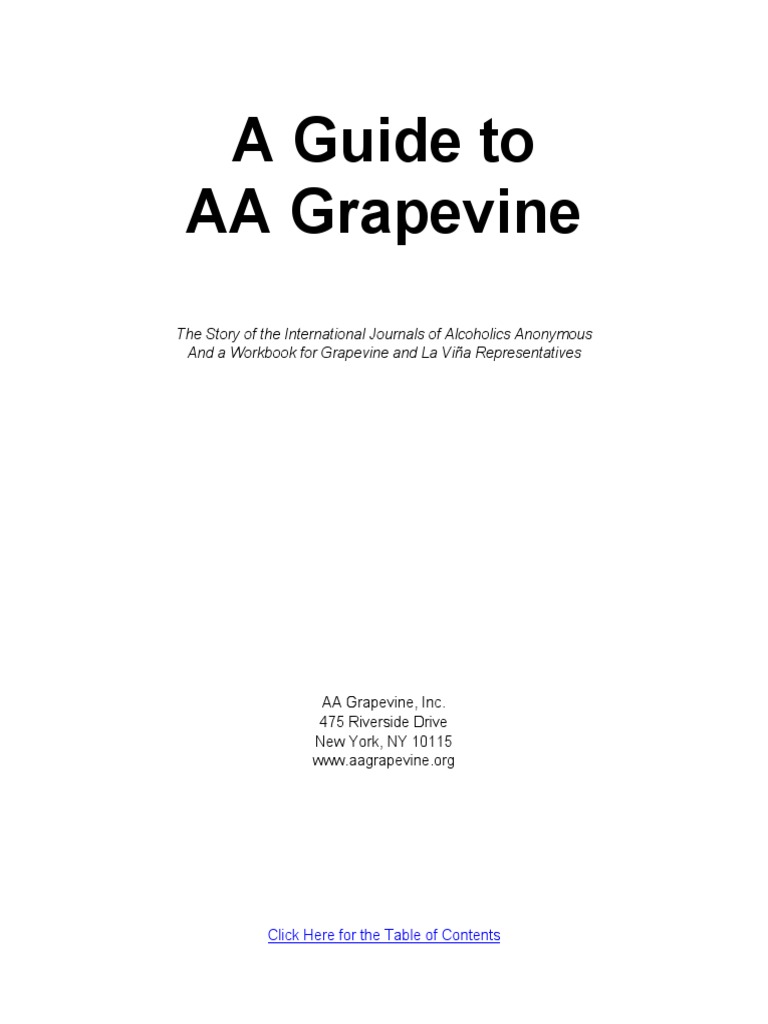 Guia de Las 12 Tradiciónes Alcohólicos Anónimos Grapevine | PDF | Alcoholics Anonymous | Twelve ...