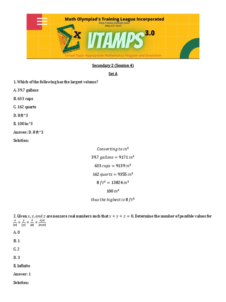 SECONDARY 2 (2) | PDF | Mathematics | Mathematical Objects
