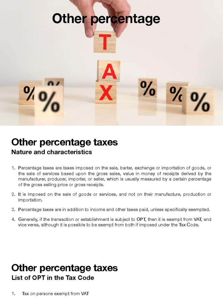 E. Other Percentage Taxes | PDF | Stocks | Insurance