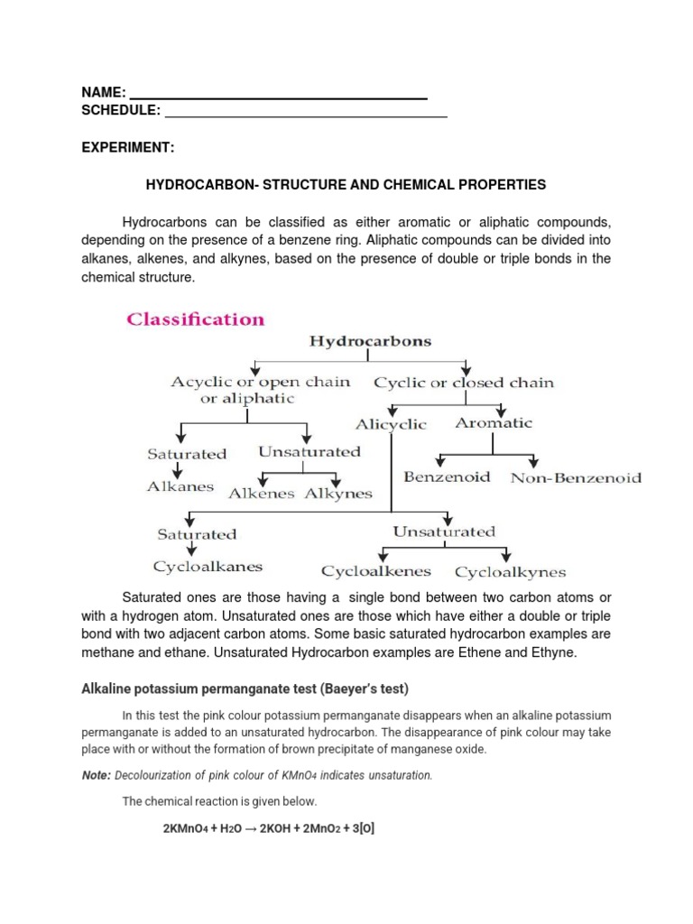 M5 Experiment Hydrocarbons Tan Rodriguez Hintay Padre | PDF | Hydrocarbons | Alkene