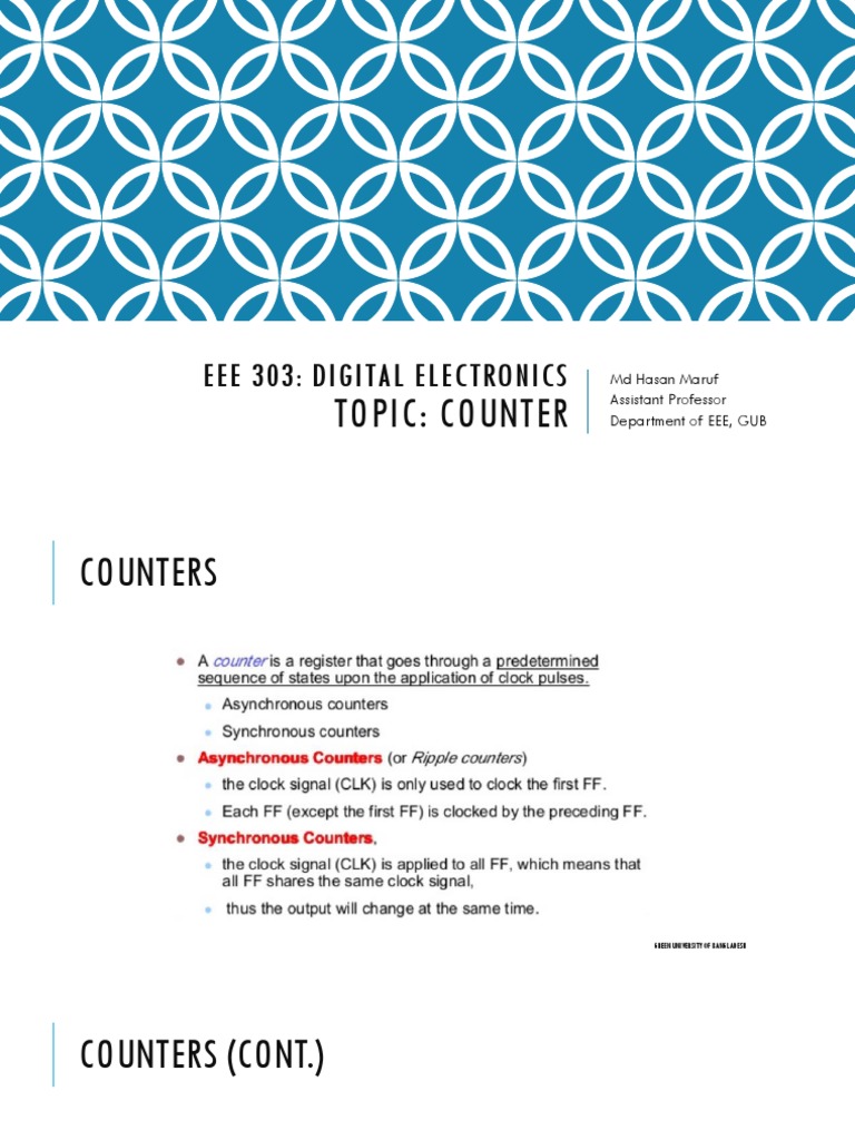 EEE 303 - Digital Electronics Topic - Counter | PDF