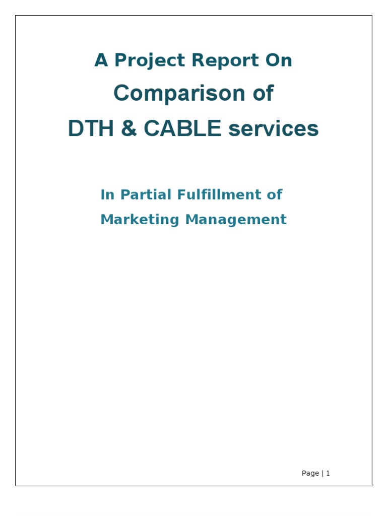 DTH vs Cable TV: Market Analysis in India | PDF | Direct Broadcast ...