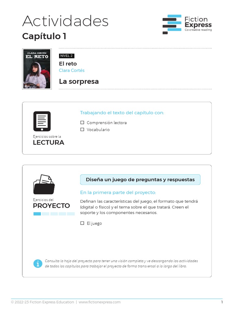 Alumno Actividades El Reto Capitulo 1 | PDF | Comprensión lectora ...