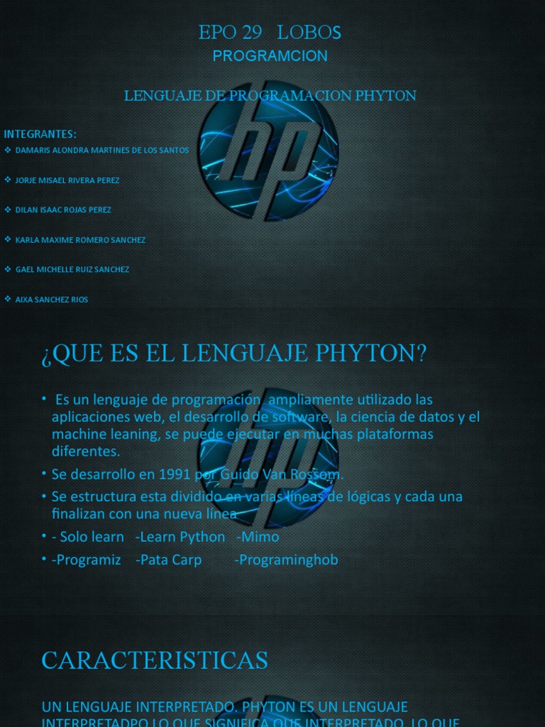 Presentacion de Programacion | PDF | Lenguaje de programación | Python (lenguaje de programación)