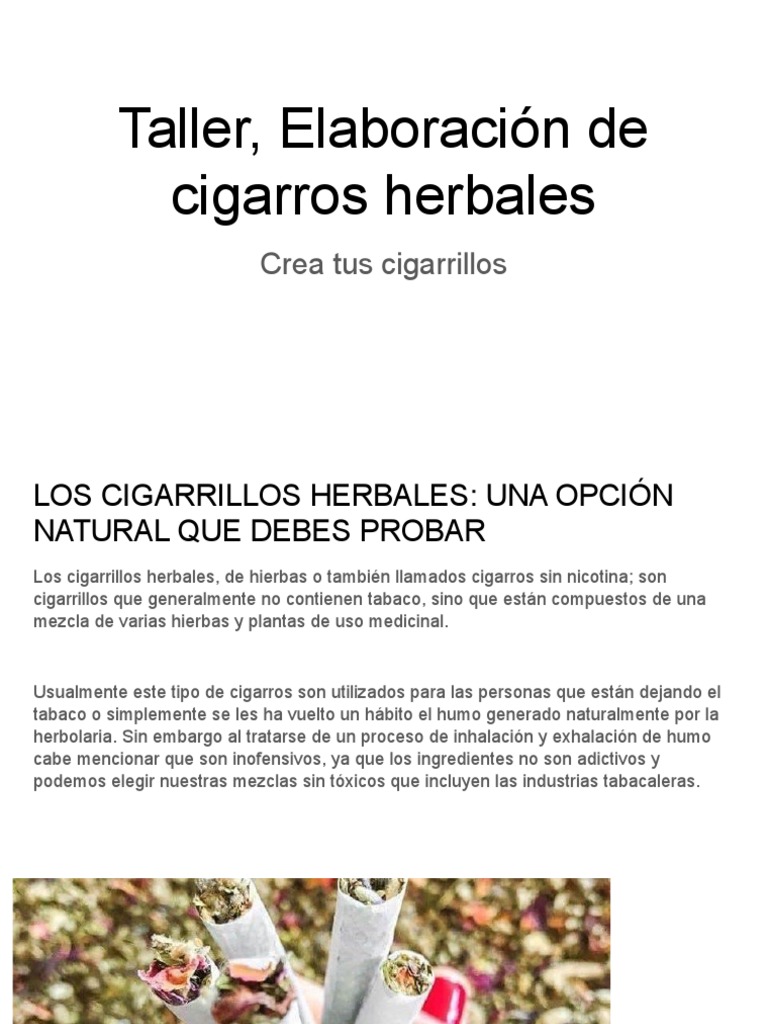 Elaboración de Cigarros Herbales | PDF | Cigarrillo | Tabaco