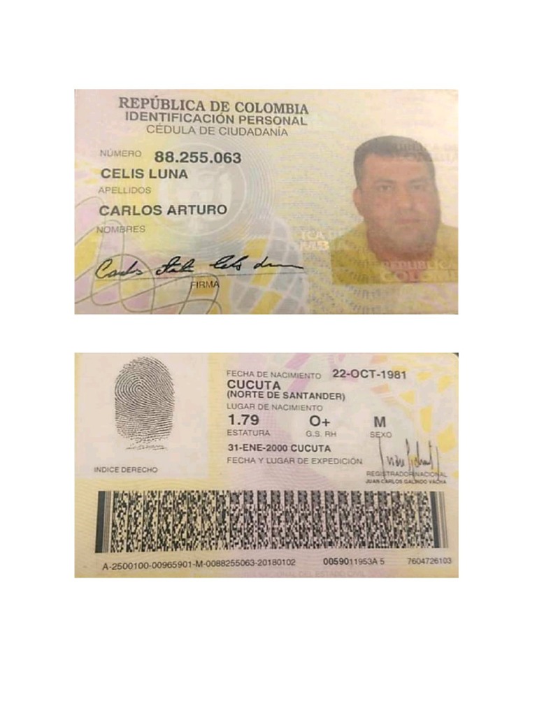 Cedula Carlos Color | PDF