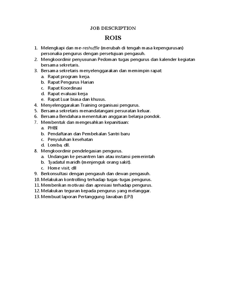 Job Description - Kabinet Akur | PDF | Kesehatan Holistik | Sains ...
