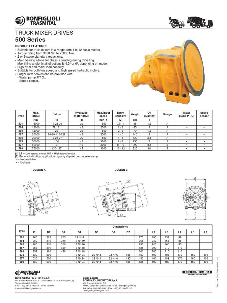 Truck Mixer Drives for Concrete Delivery | PDF | Manufactured Goods ...