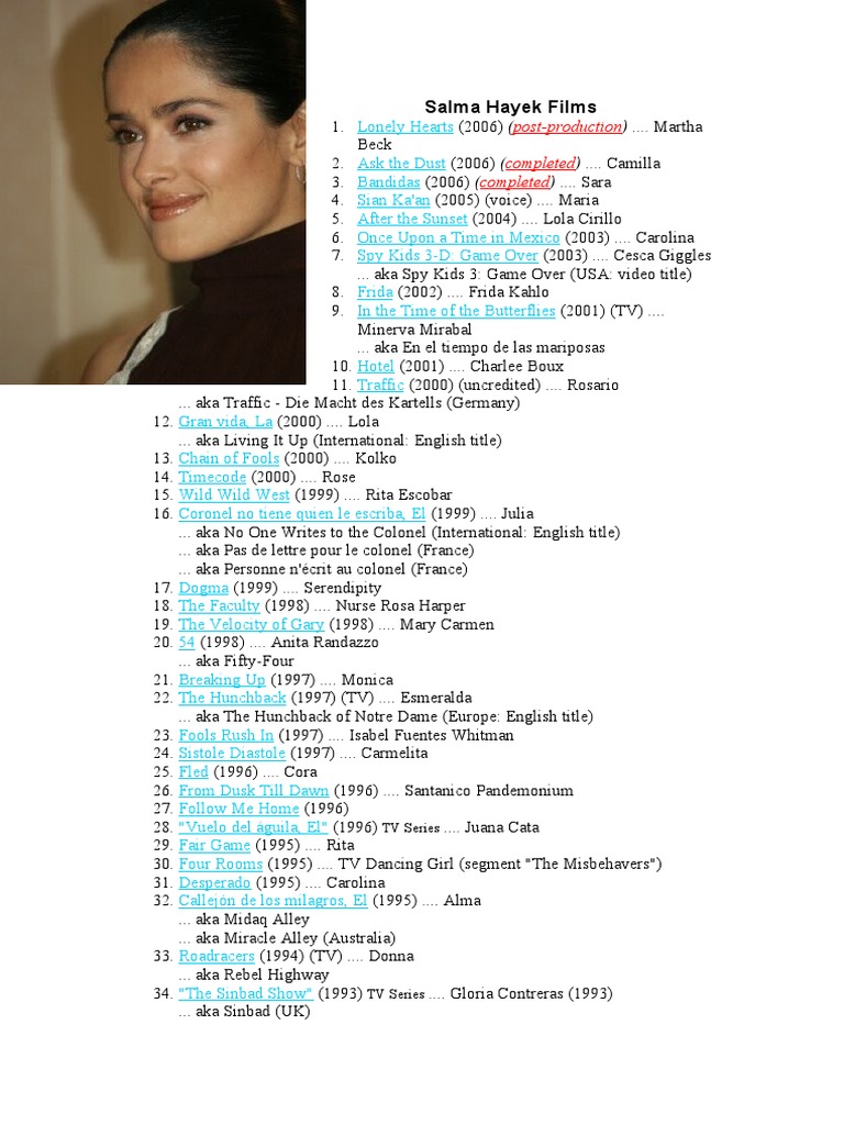 Salma Hayek Films | PDF