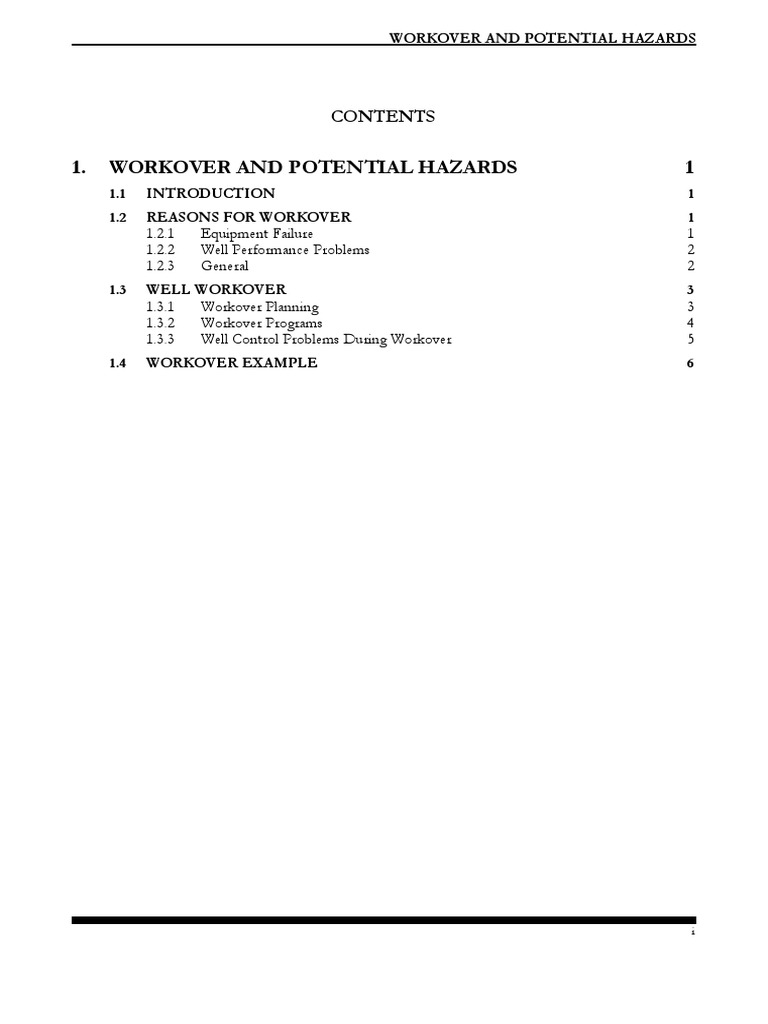 Workover Operations and Hazards | PDF | Leak | Oil Well