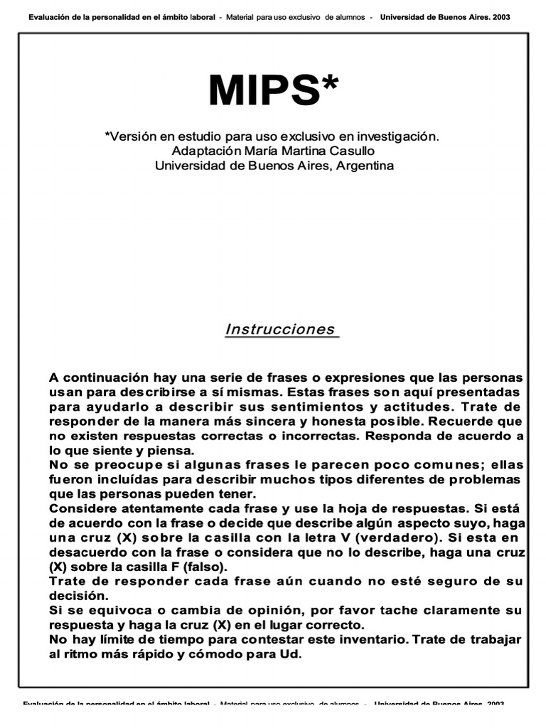 MIPS Cuadernillo de Preguntas y Respuestas - PDF | PDF