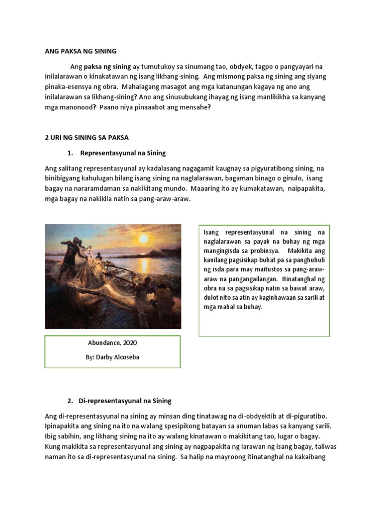 Ang Paksa NG Sining | PDF