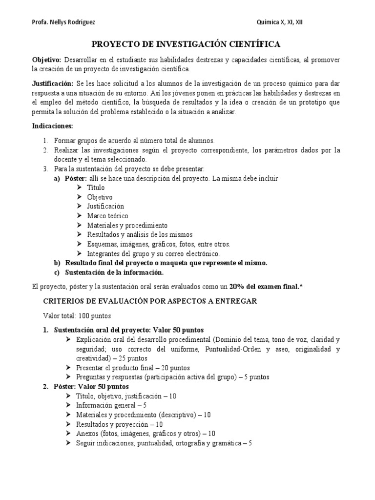 Proyecto de Investigación Científica | PDF | Diseño | Prueba (evaluación)