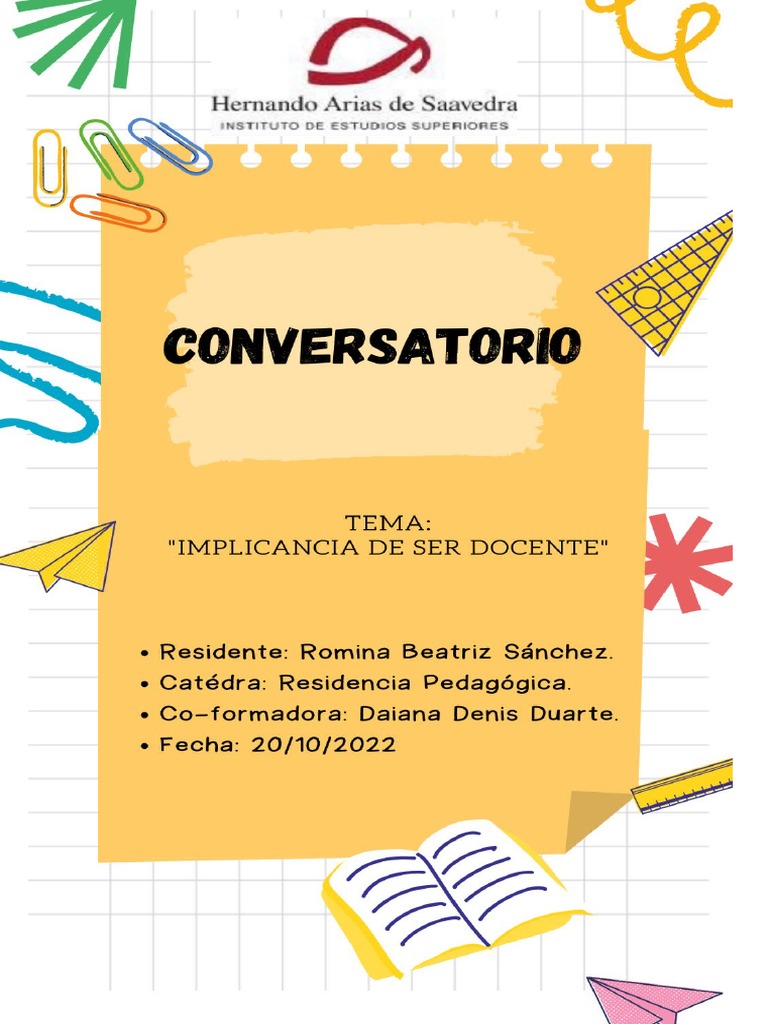 Conversatorio | PDF | Maestros | Salón de clases