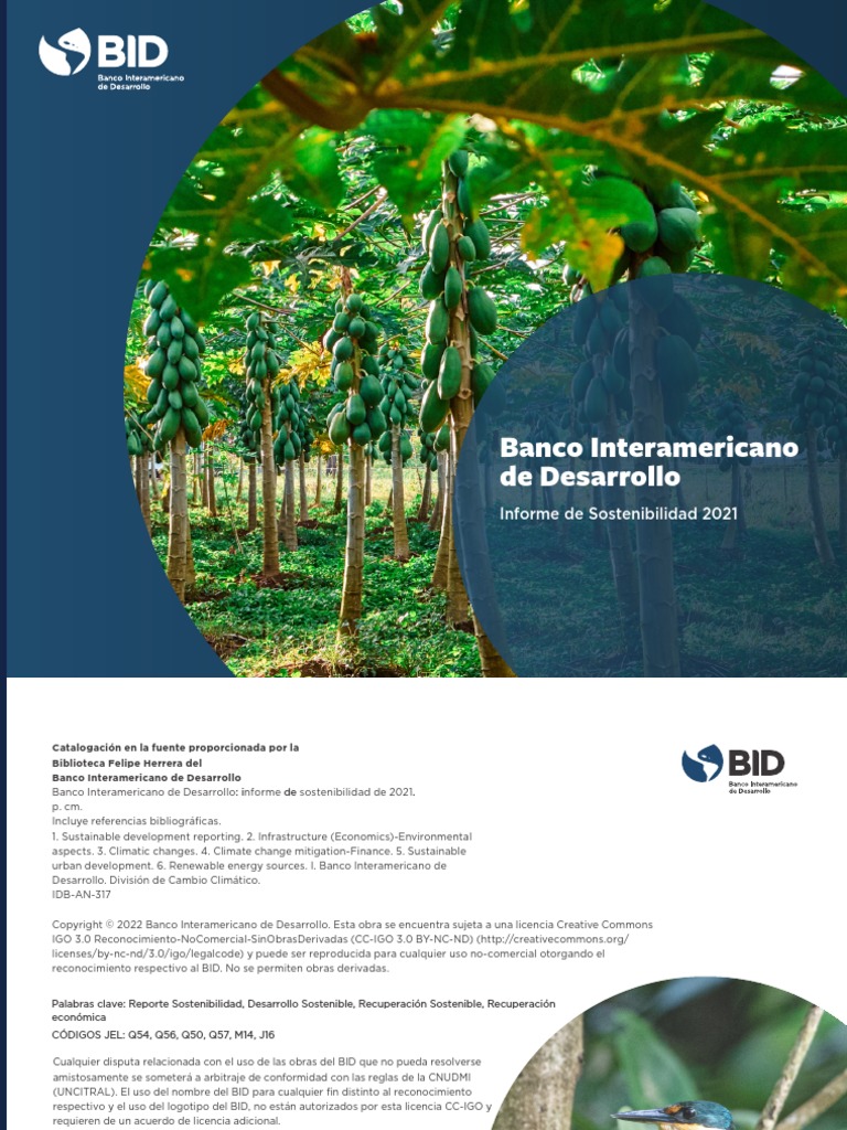 Banco Interamericano de Desarrollo Informe de Sostenibilidad 2021 | PDF | Banco Interamericano ...