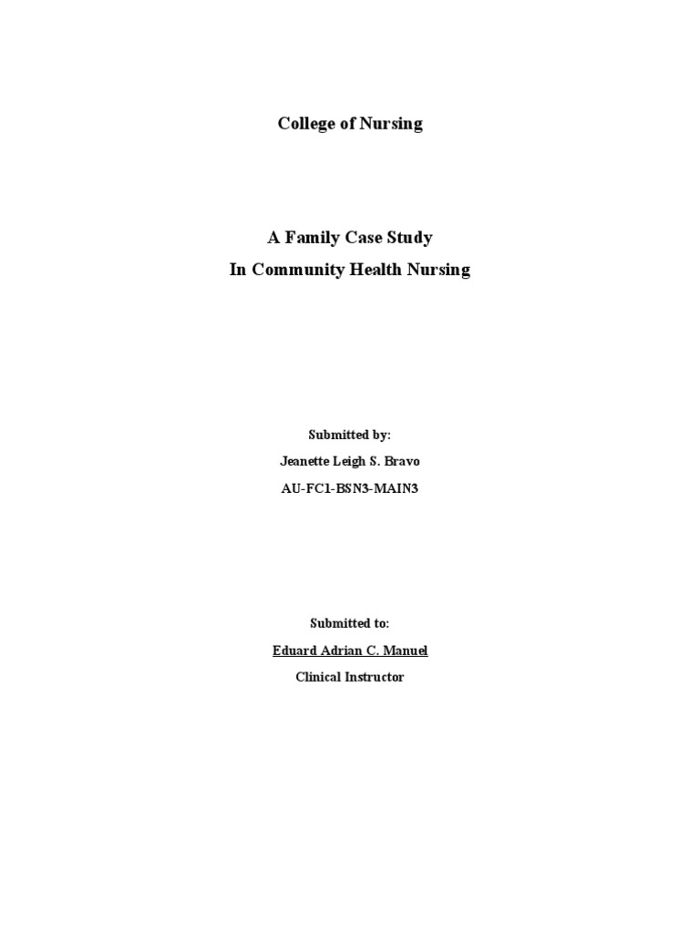 Family Case Study | PDF | Nursing | Health Care