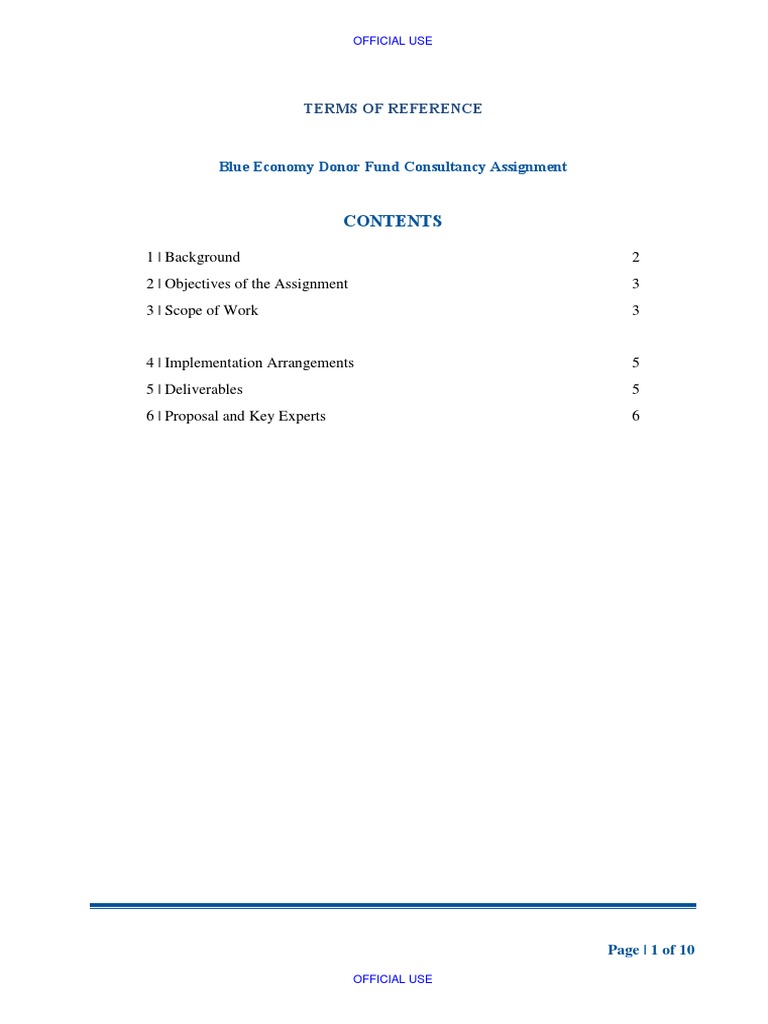 ToR Blue Economy TC Ver 22.04.2022 | PDF | Per Diem | Economies