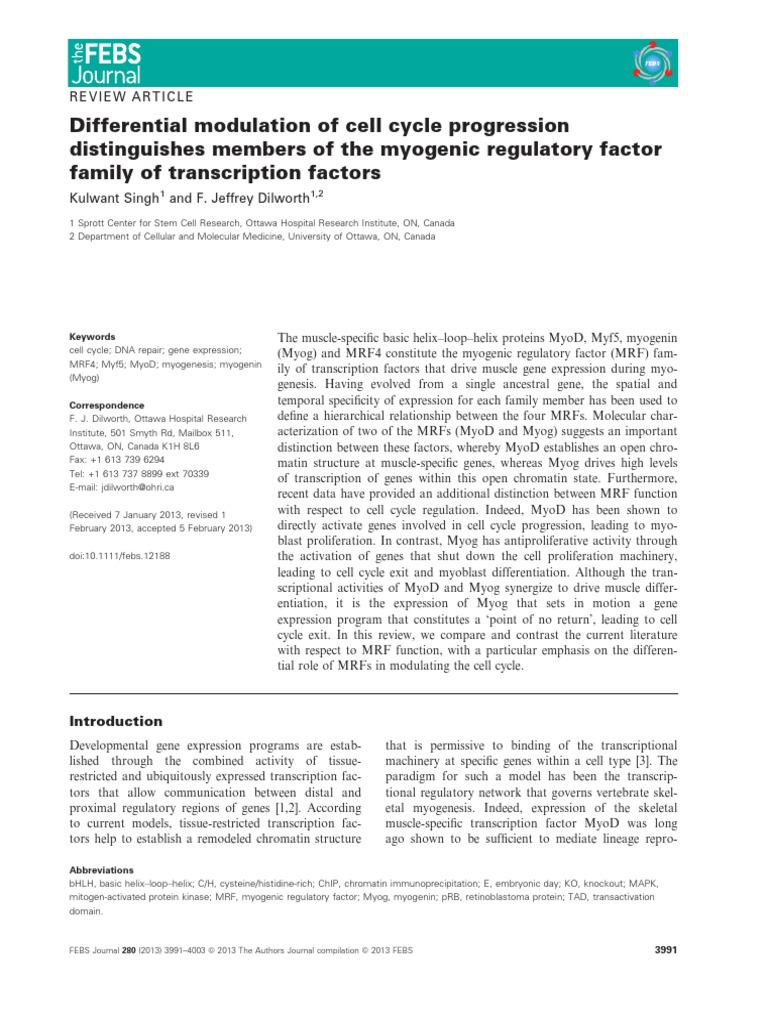 The FEBS Journal - 2013 - Singh - Differential Modulation of Cell Cycle Progression ...