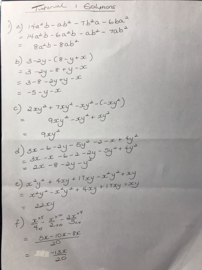 Tutorial Assignment 1 SOLUTION | PDF