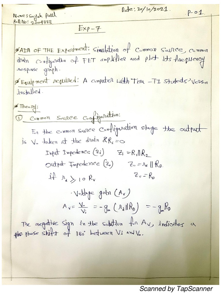 2004333-Sayak Paul EC&N Lab Exp No 7 | PDF