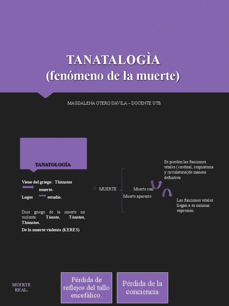 Tanatología: Estudio de la Muerte Real | PDF | Descomposición | Muerte