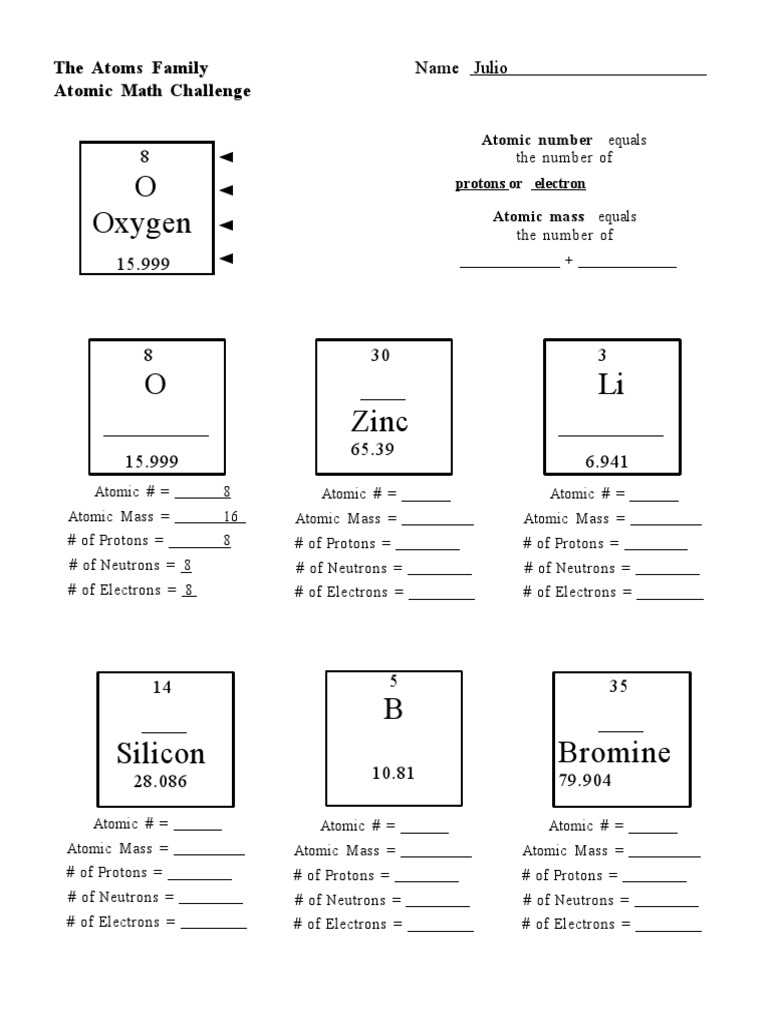Atomic Math Challenge | PDF | Proton | Neutron