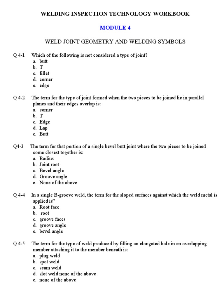 Welding Inspection Technology Module 4 | PDF | Welding | Construction