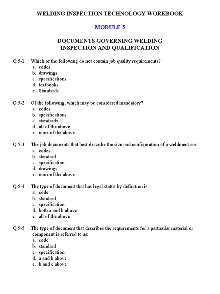Welding Inspection Technology Module 5 | PDF | Welding | Construction
