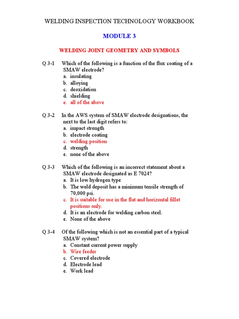 Welding Inspection Technology Module 3 | PDF | Welding | Construction