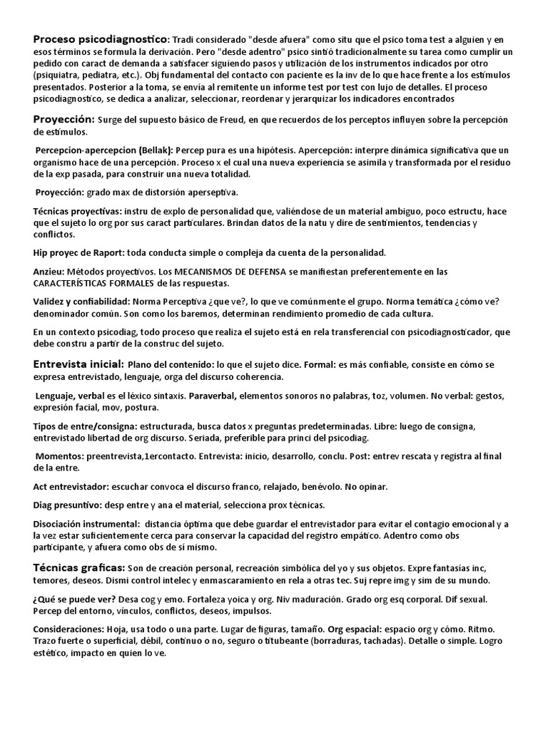 Final Proyectivas | PDF | Juguetes | Conceptos psicologicos Final Proyectivas | PDF | Juguetes | Conceptos psicologicos