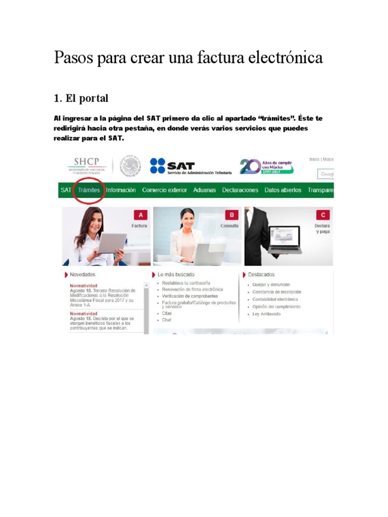 Cómo crear una factura electrónica SAT | PDF | Impuestos | Factura
