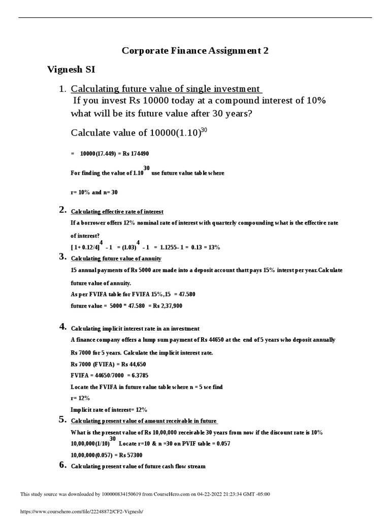 Docx | PDF | Present Value | Interest